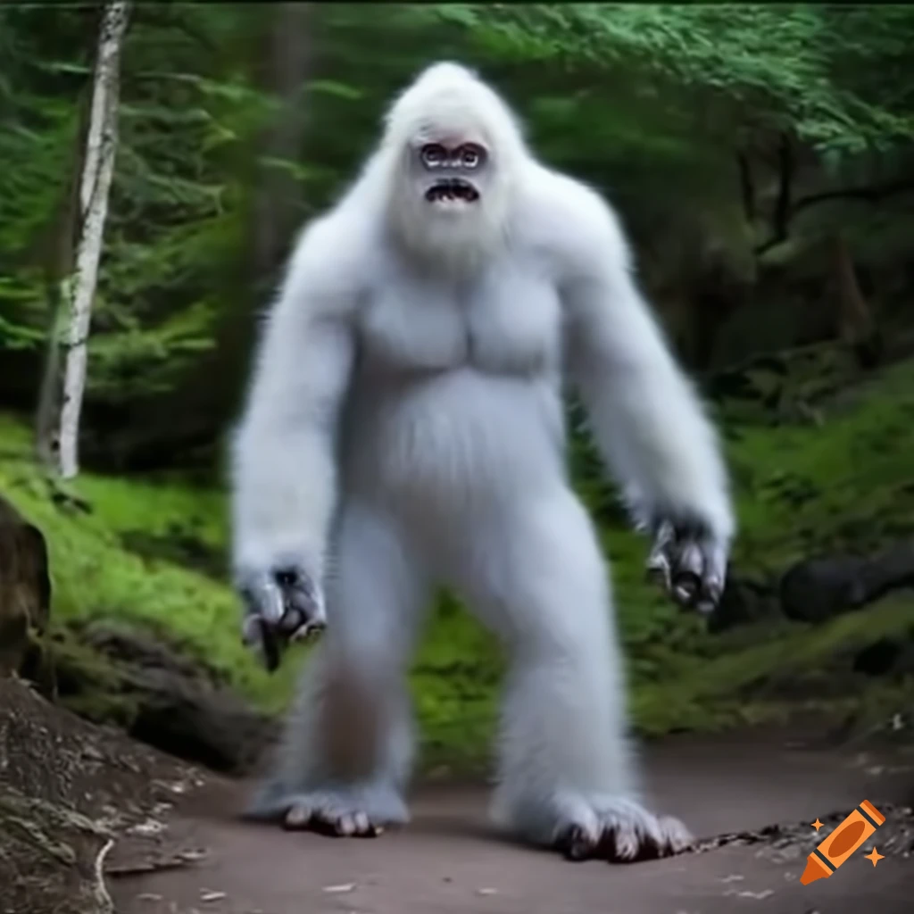 Yeti creature walking outdoors on Craiyon