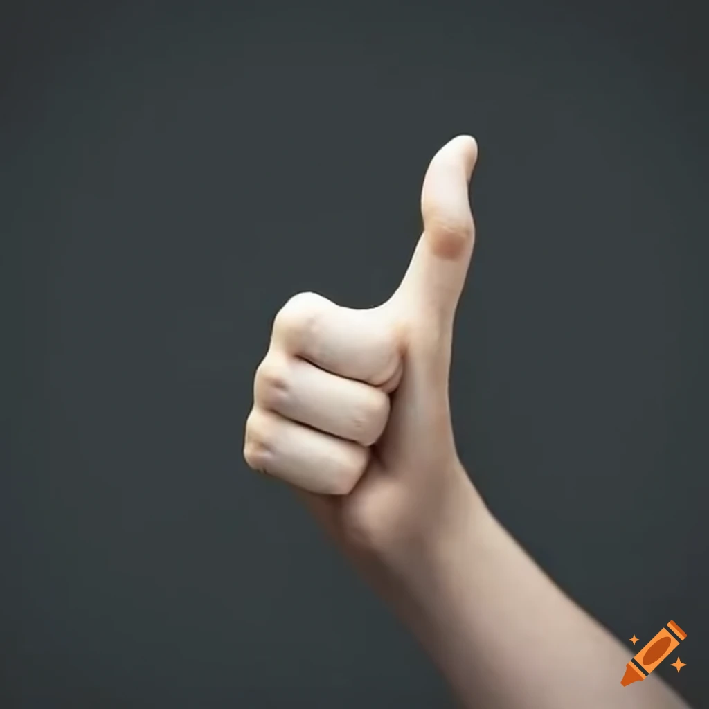 Weird hand giving thumbs up gesture on Craiyon