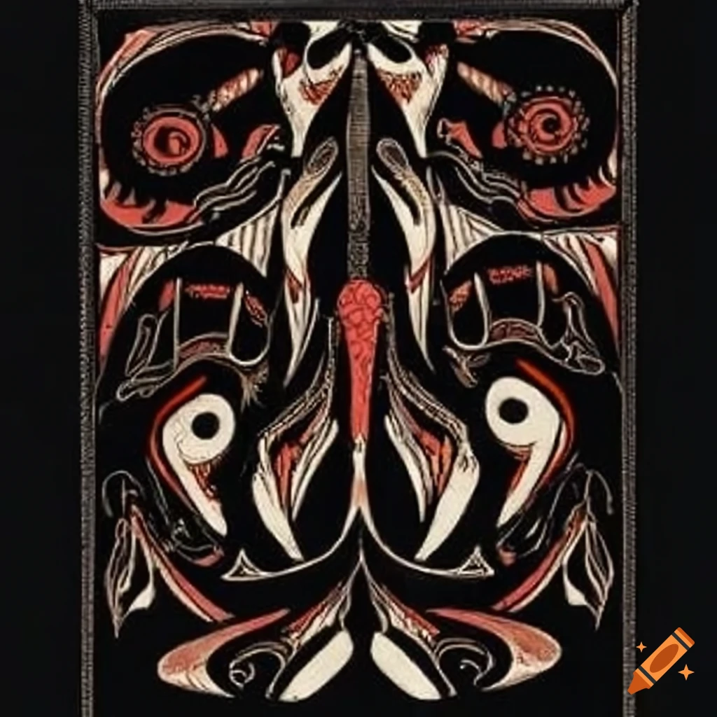 Native salish designs by aubrey beardsley on Craiyon