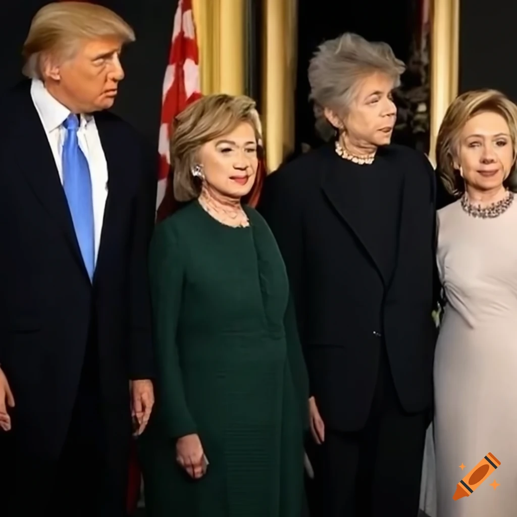 Group photo featuring Hillary Clinton, Bob Dylan, Angelina Jolie, and ...