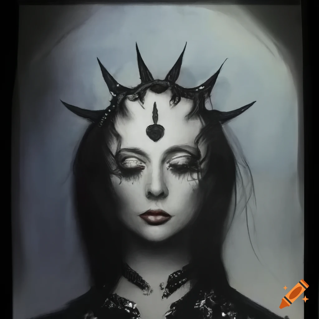 Gothic art masterpiece with a symmetrical black heart inspired by lady ...