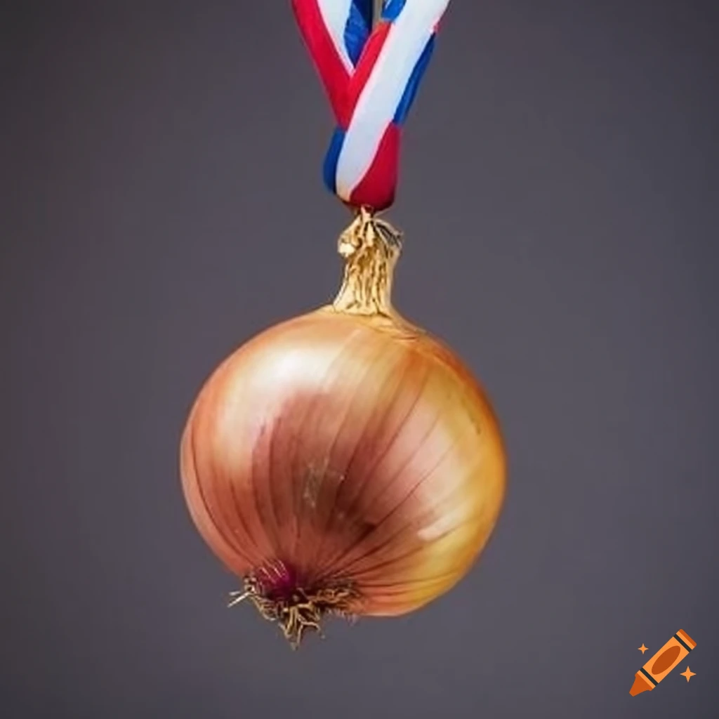Gold medal with onion on Craiyon