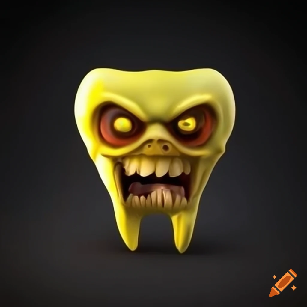 Yellow tooth with glasses on Craiyon
