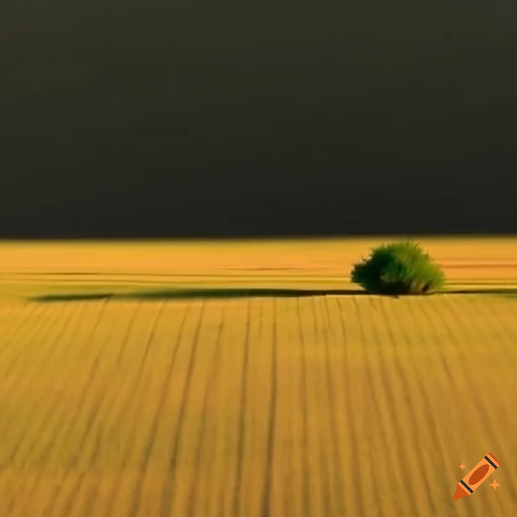 Shadows in an empty field on Craiyon