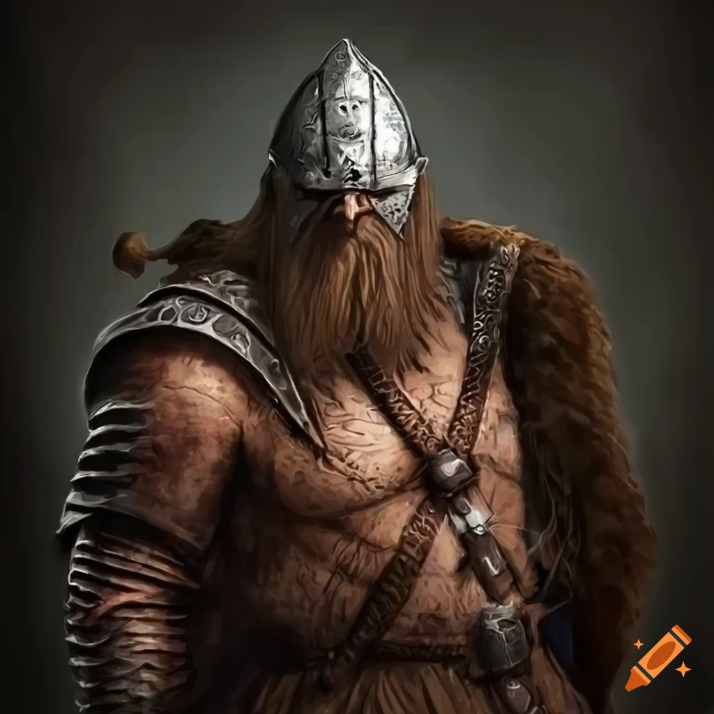 Rugged viking warrior in detailed armor with dual axes on Craiyon