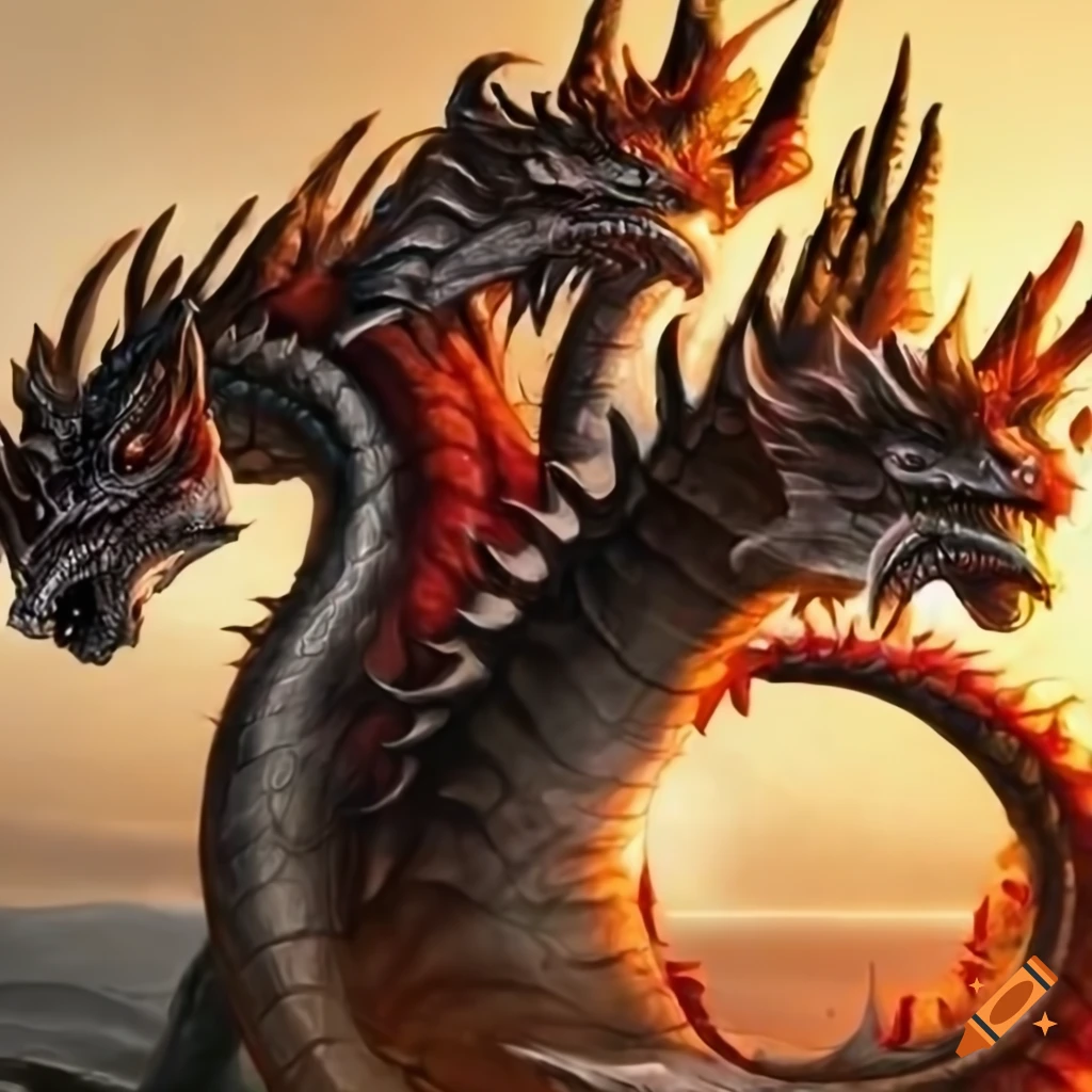 Three-headed dragon on Craiyon