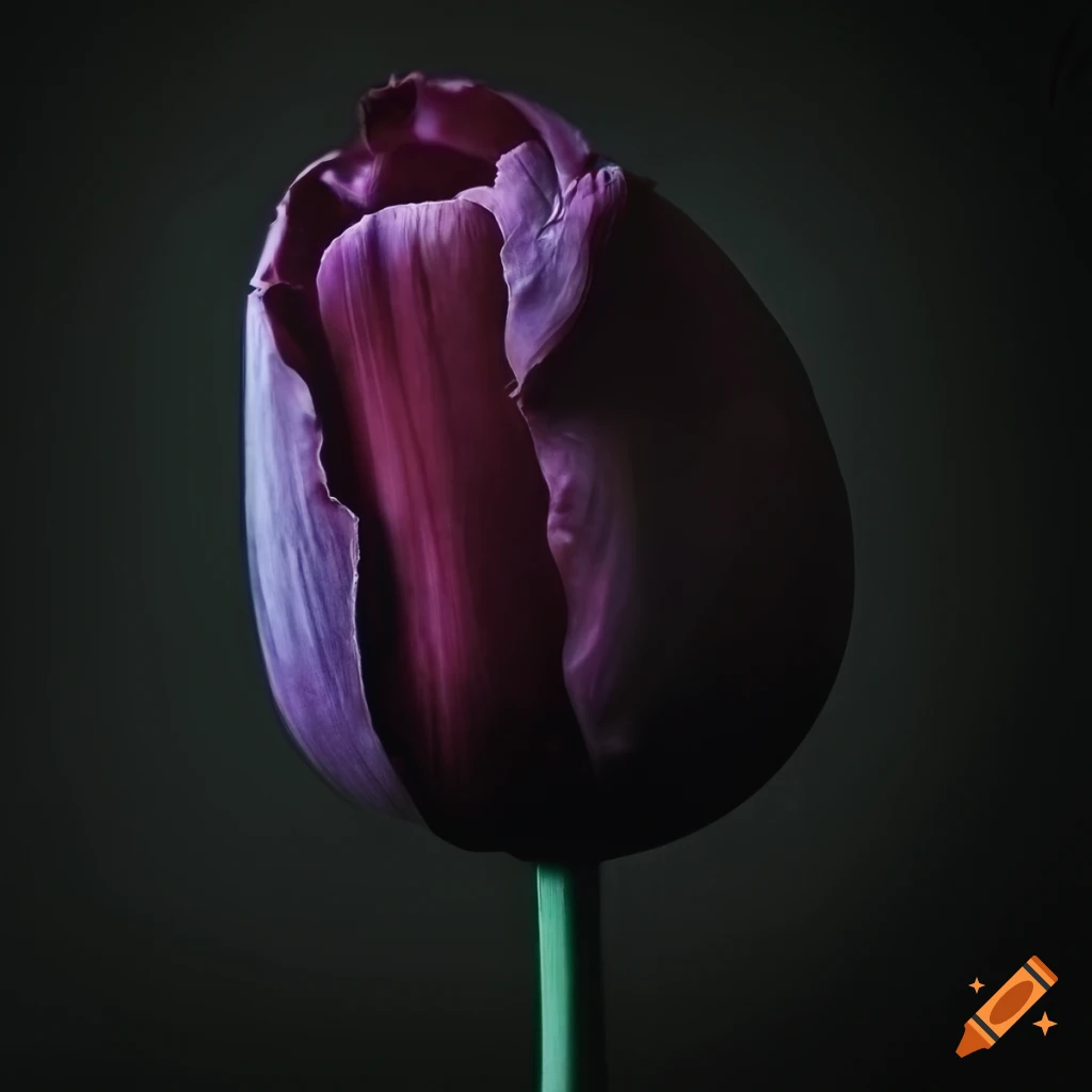 Withering tulip losing color and falling apart on Craiyon