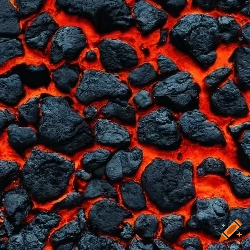 Lava texture with small coal pieces on Craiyon