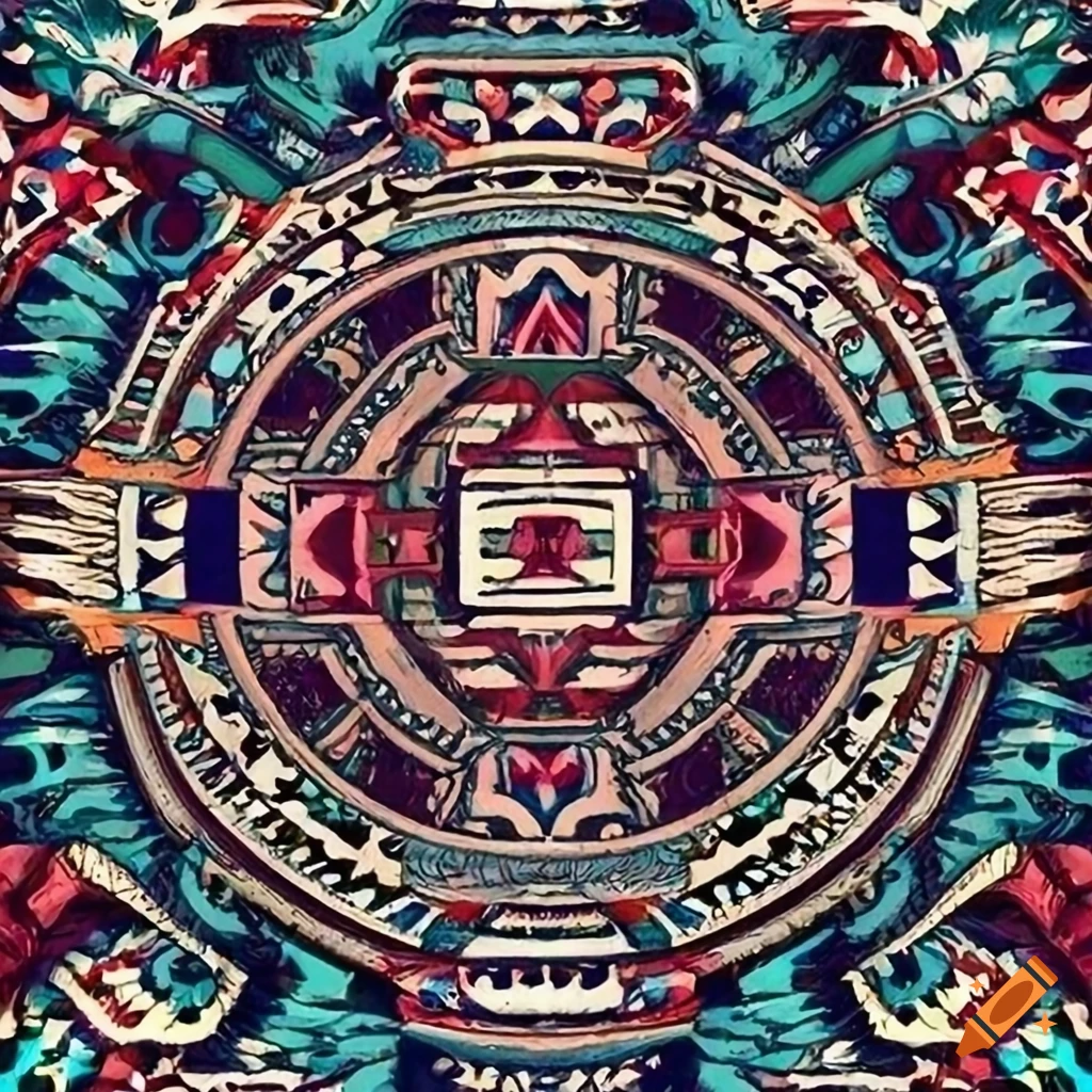 Aztec abstract pattern art on Craiyon