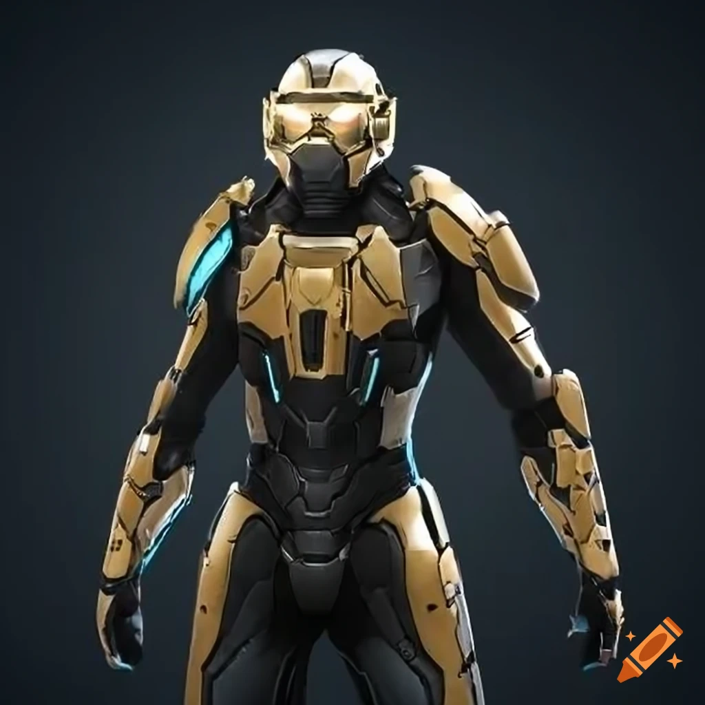 Sci-fi futuristic male combat armor suit with dragon-inspired design in ...