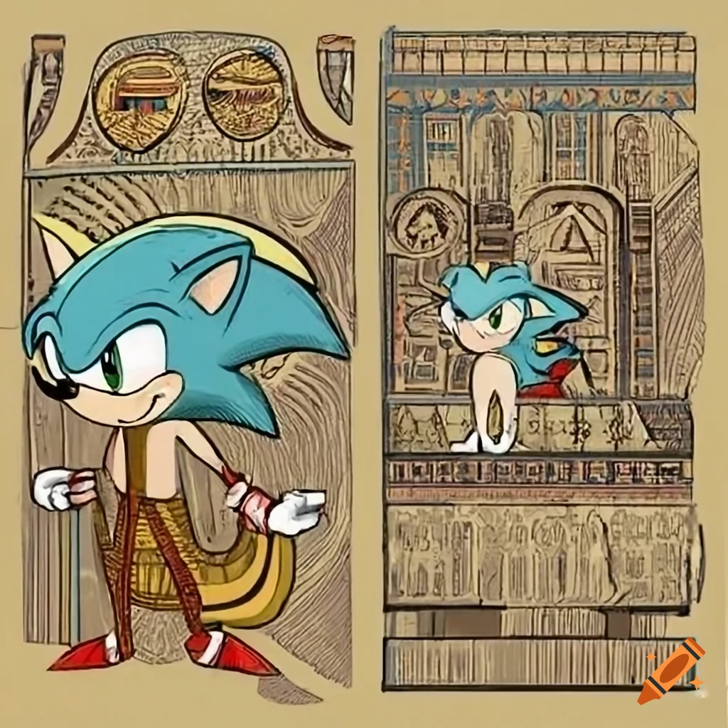 Sonic-styled anthropomorphic animals exploring ancient Egyptian ...