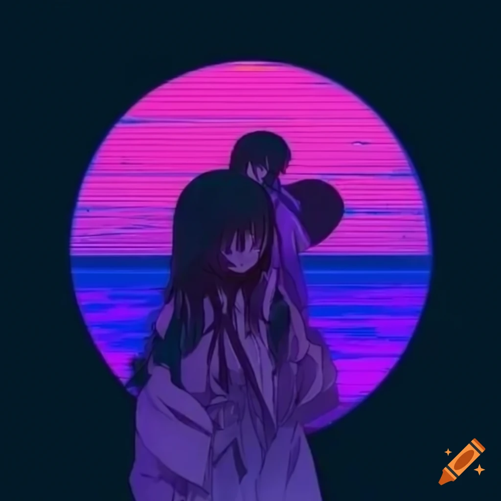 Anime vaporwave design on Craiyon