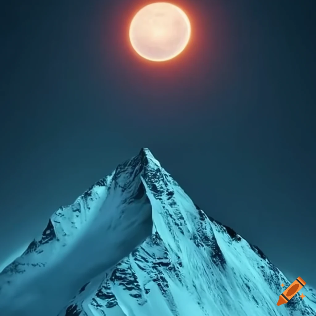 Solar eclipse seen from a mountain peak on Craiyon