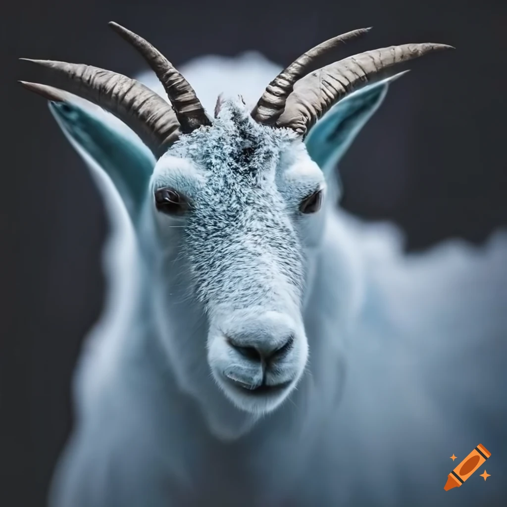 Mountain goat sculpture made of ice and snow on Craiyon