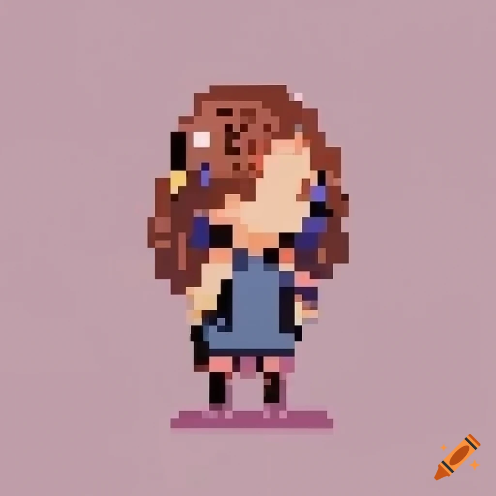 Cute pixel art girl on Craiyon