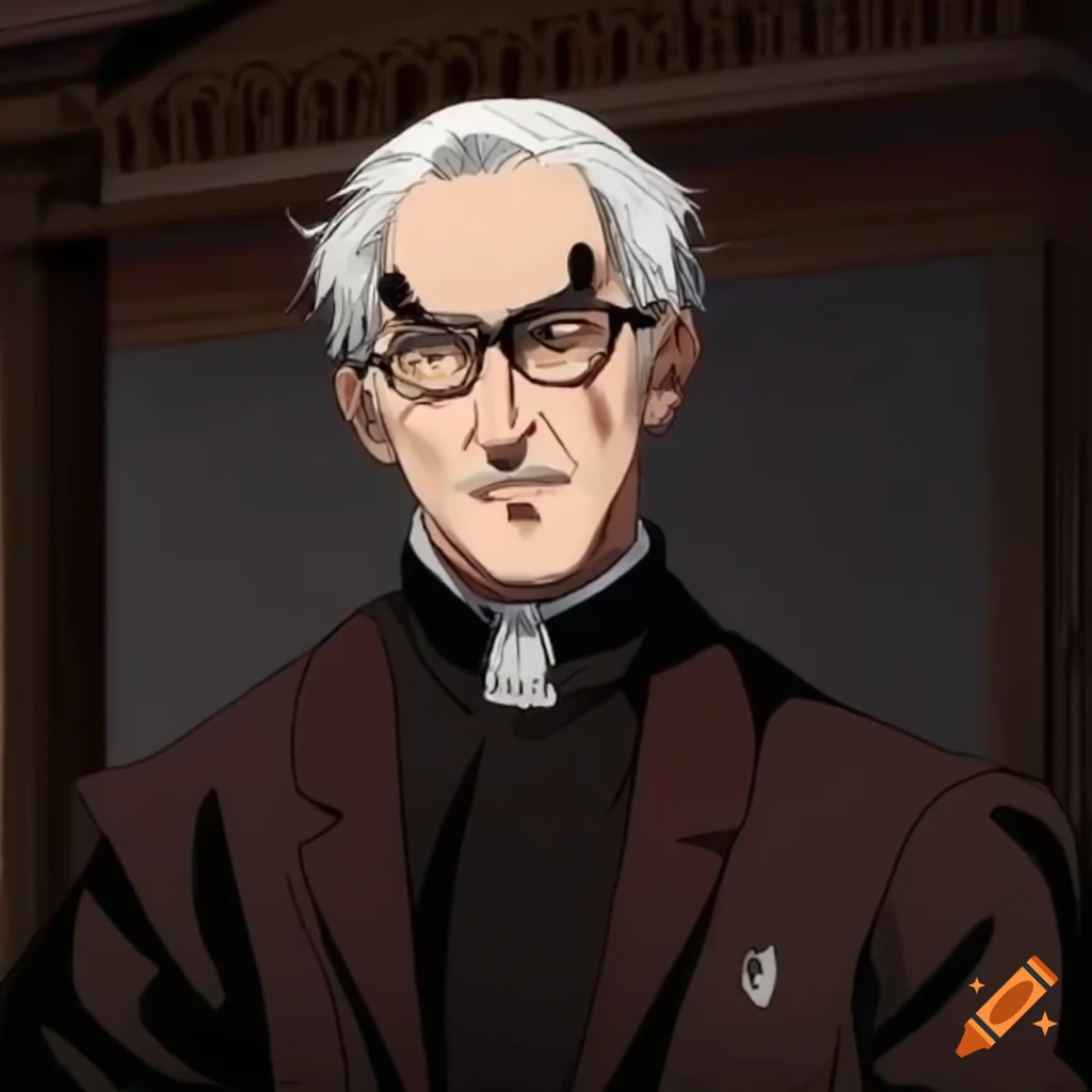 Older strict asian professor in high detail anime style on Craiyon