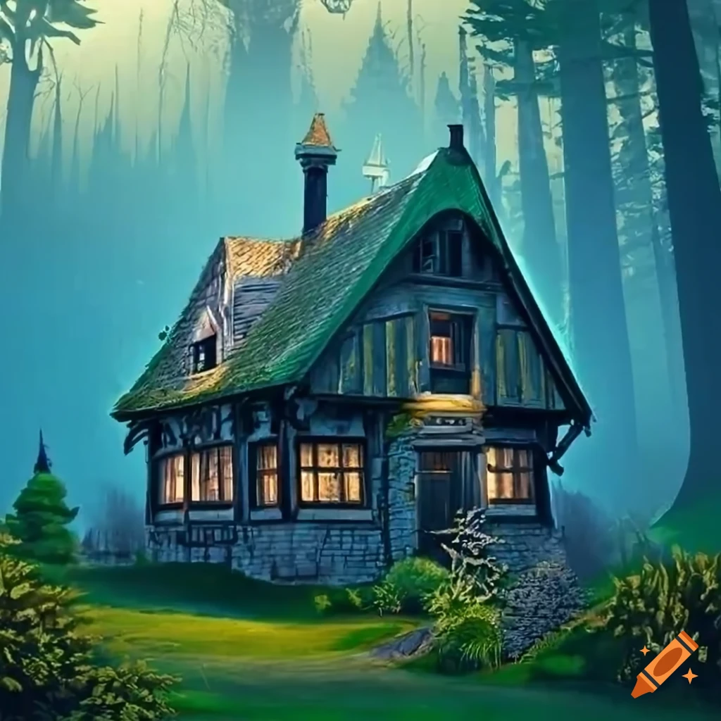 Carpenter gothic cottage with elaborate trim and steep pitched roof on ...