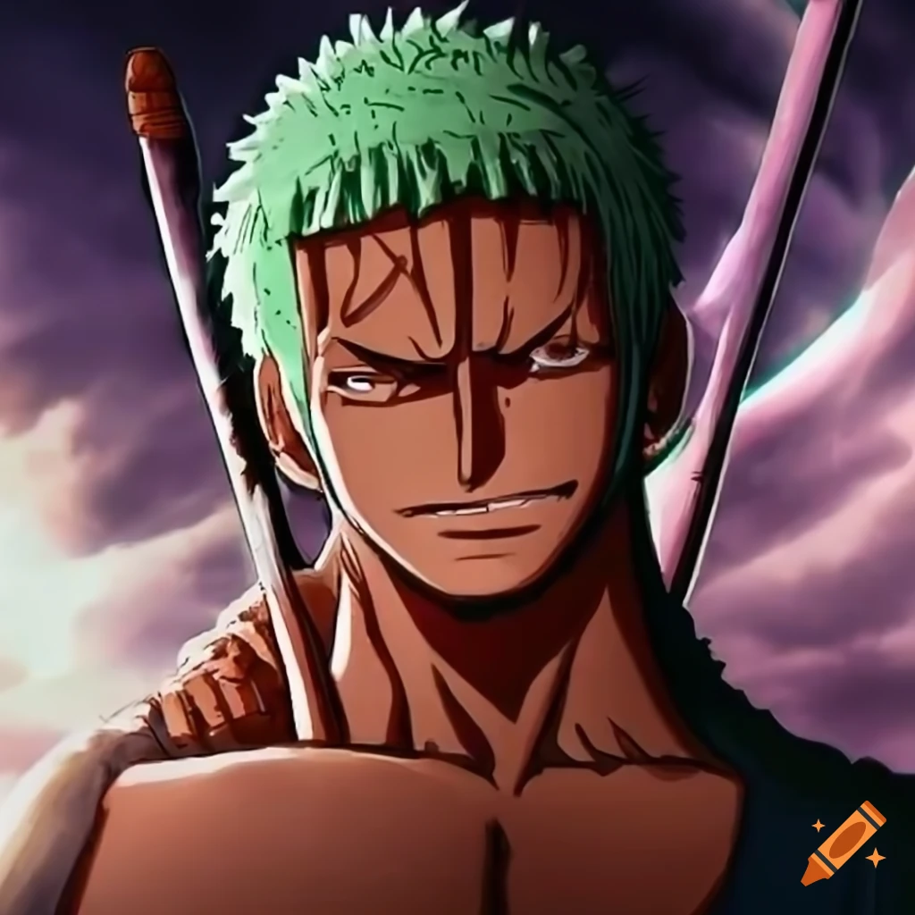 Zoro in a heavenly setting on Craiyon