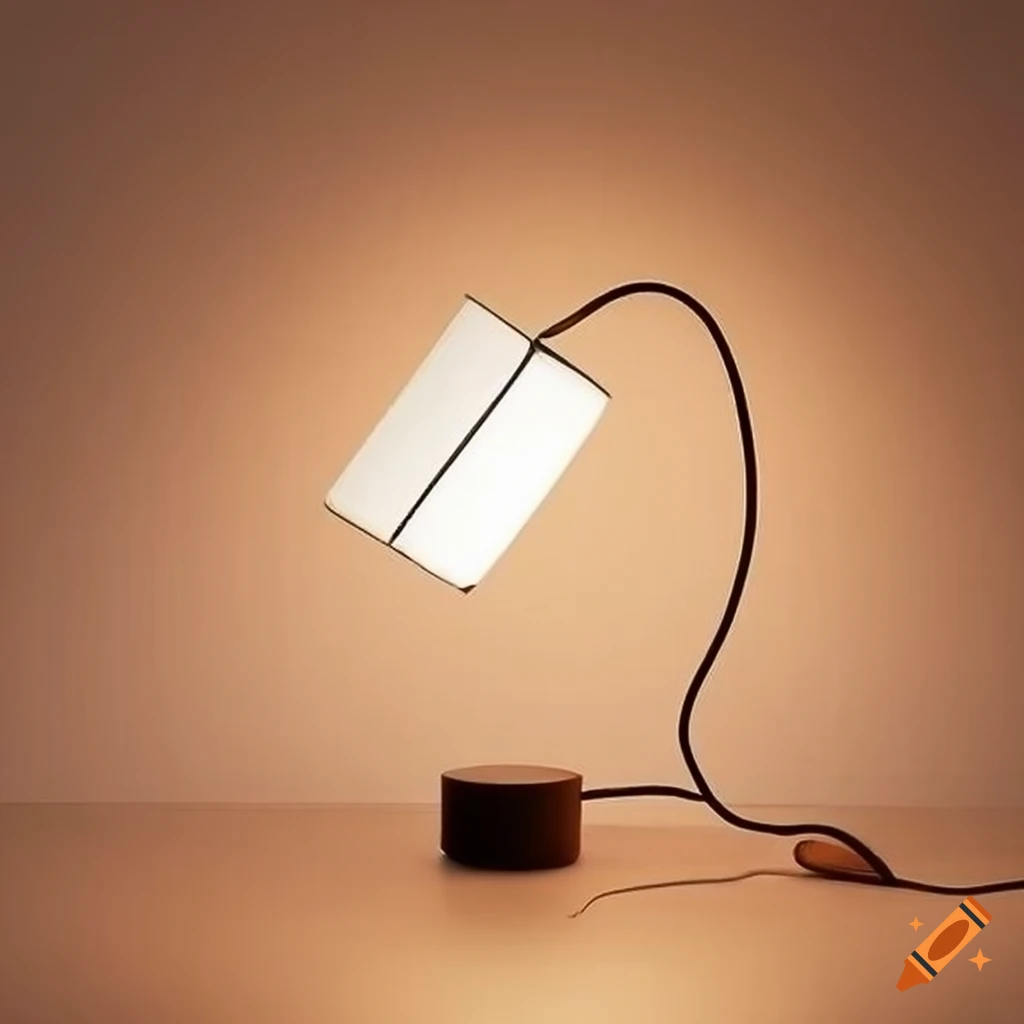 Simple one line drawing of a table lamp on Craiyon