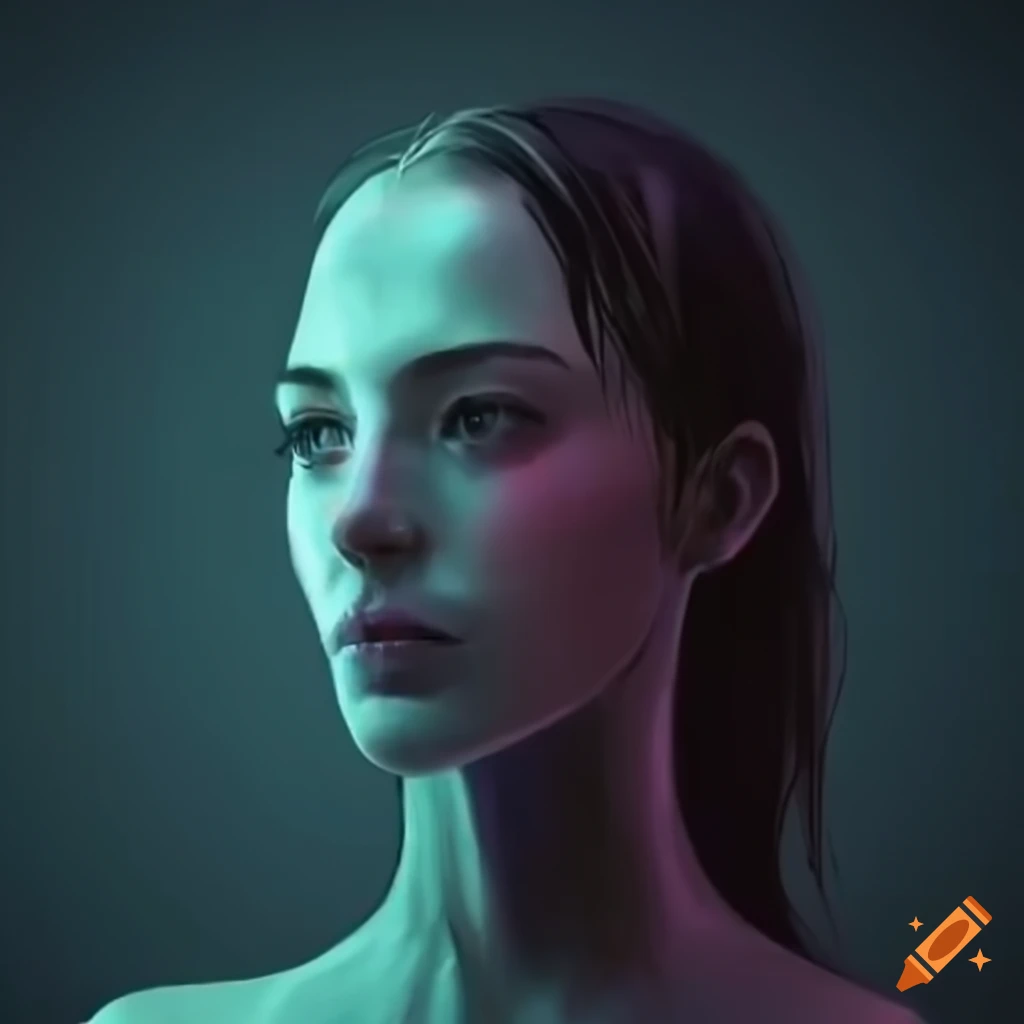 Artistic visualization of a person on Craiyon