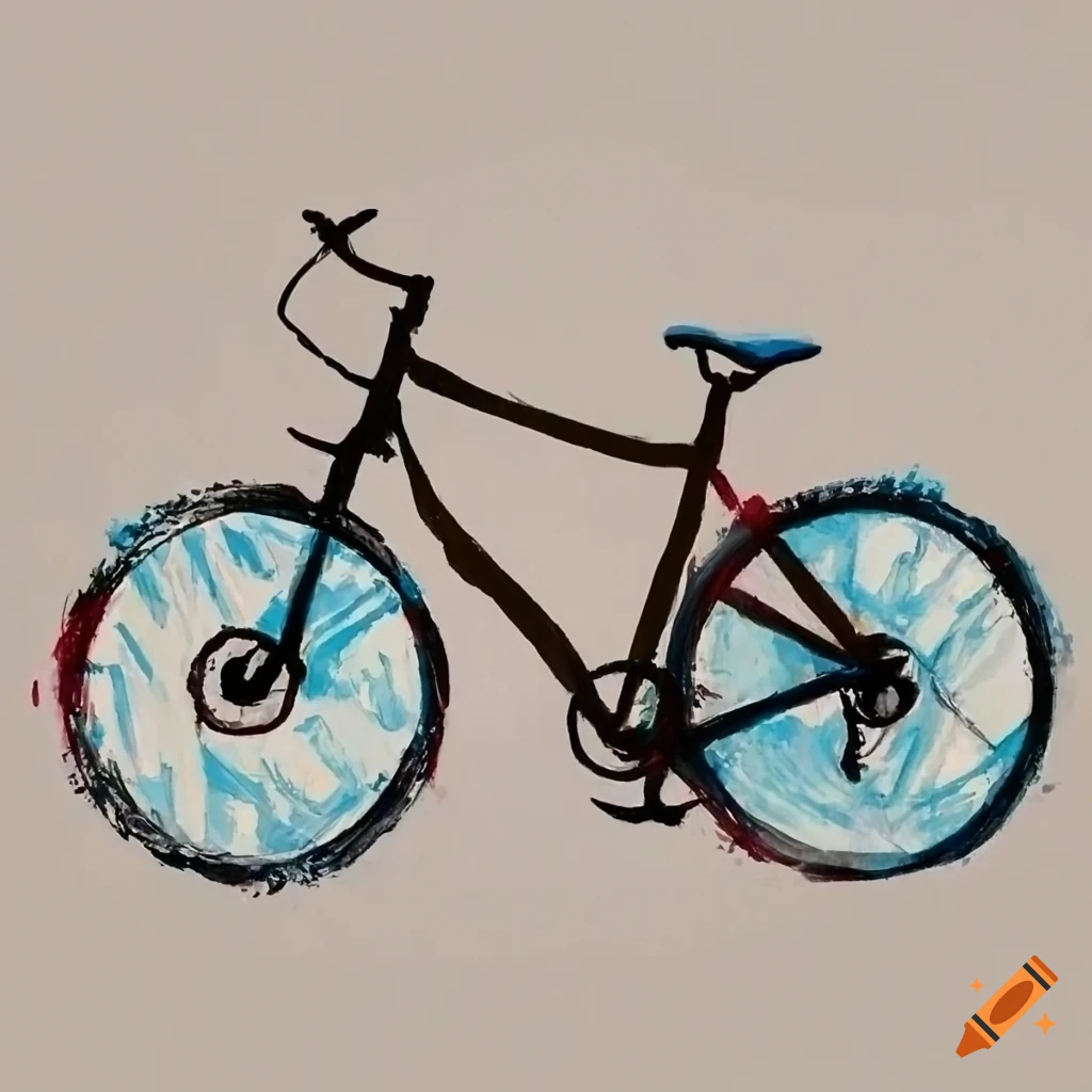 Mountain bicycle 2d painting on Craiyon