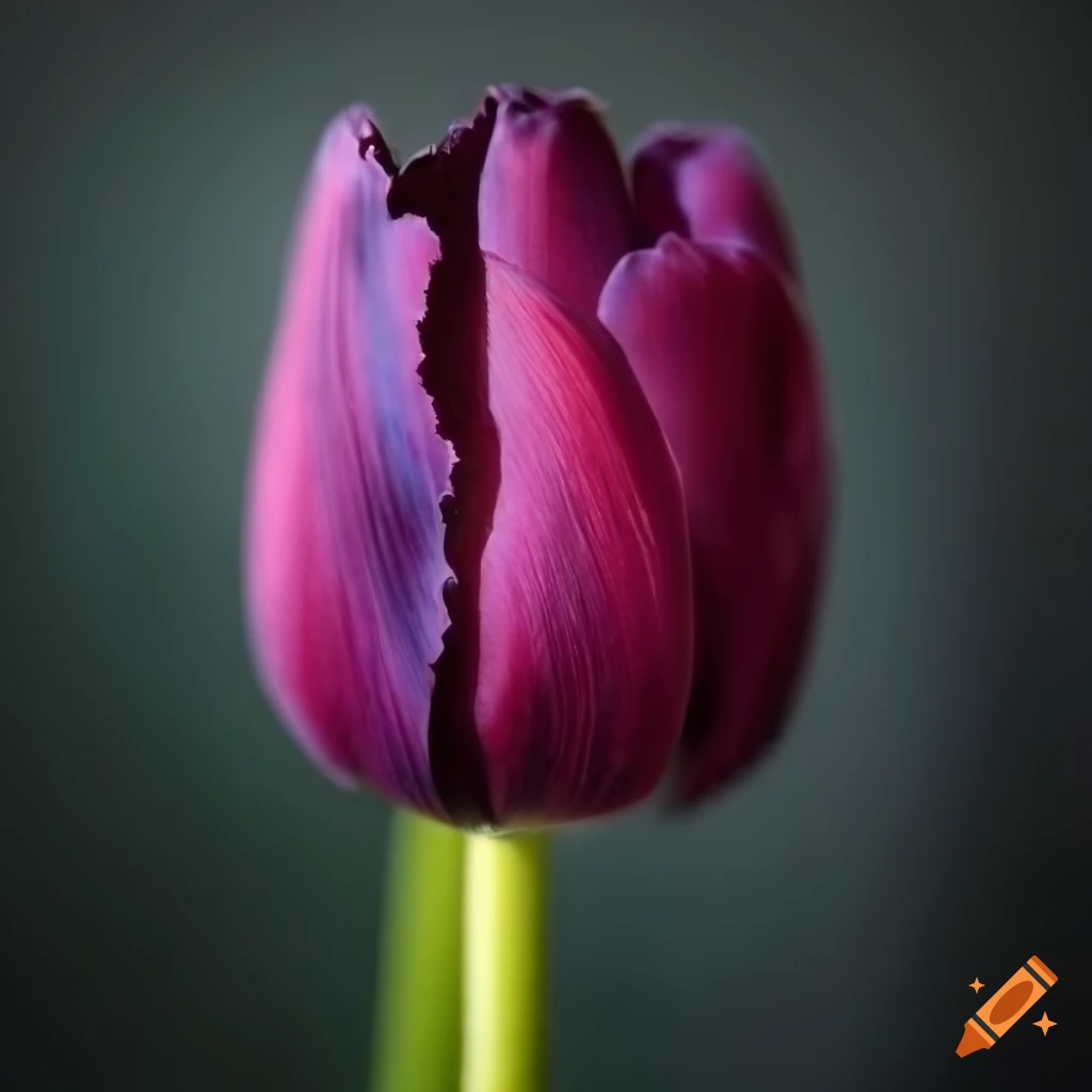 Withering purple tulips turning black on Craiyon