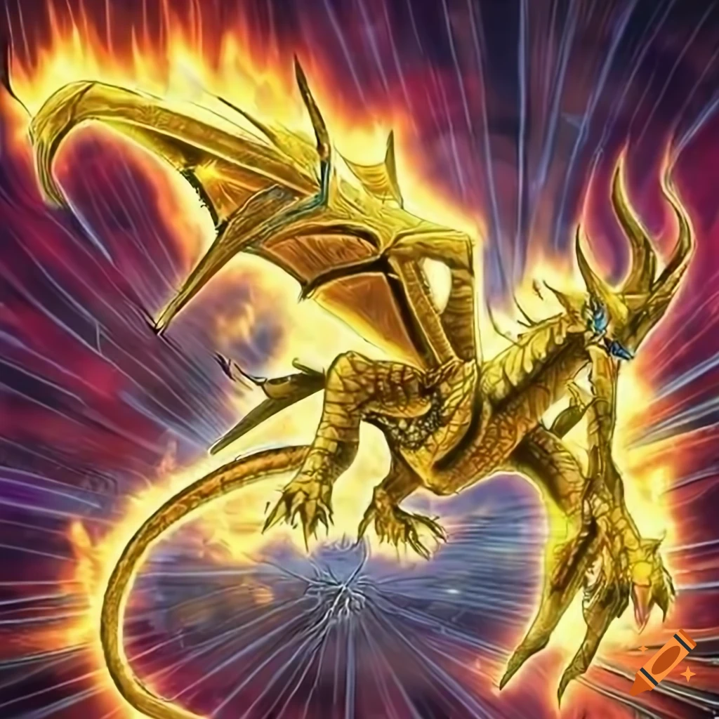 Yellow sun normal dragon, majestic solar dragon with fiery wings in yu ...