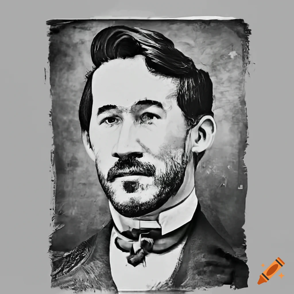 Markiplier in a civil war era black and white photograph on Craiyon