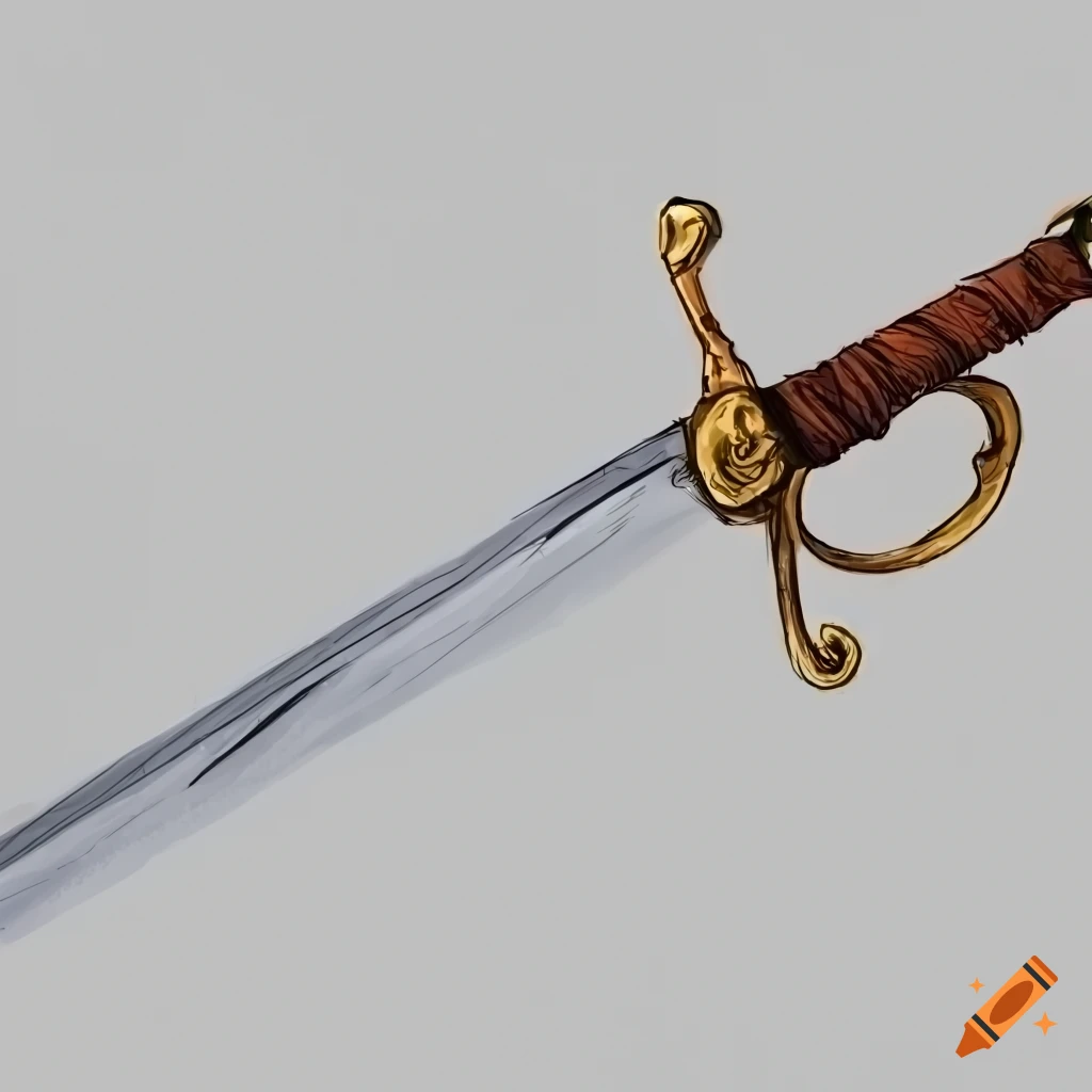 Drawing of a long saber from the 1700s on Craiyon