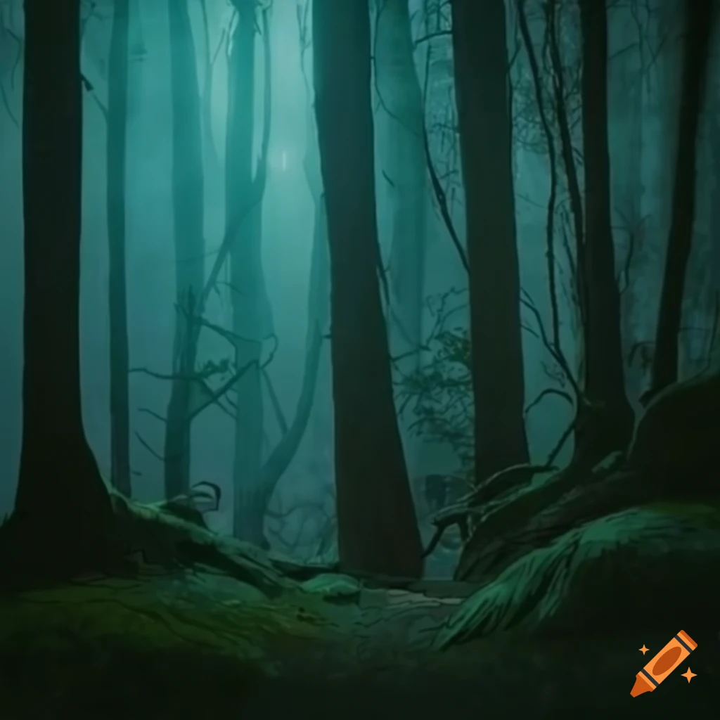 Forest spirit wandering at night on Craiyon