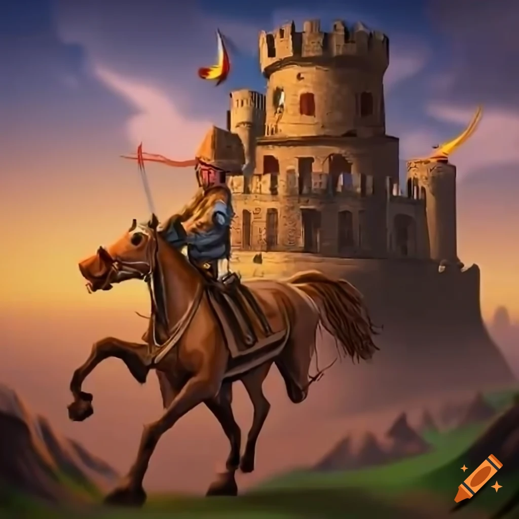 Game scene with castle destruction in age of empires ii on Craiyon