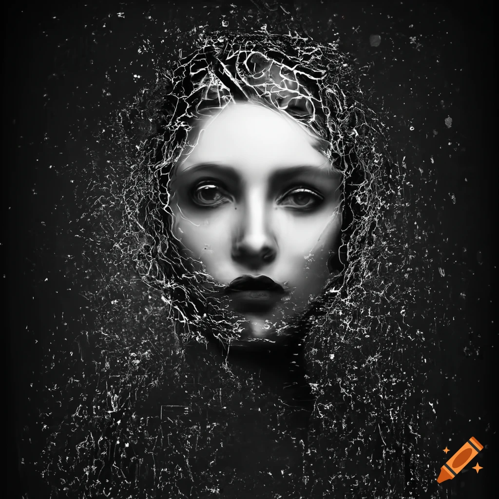 Black and white computer artwork in high resolution on Craiyon