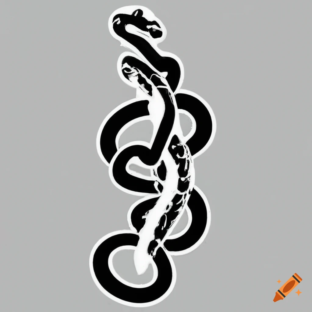 Intertwined snake coils symbol on Craiyon