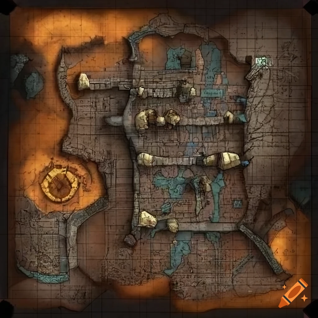 D&d grid map of a deep mine on Craiyon