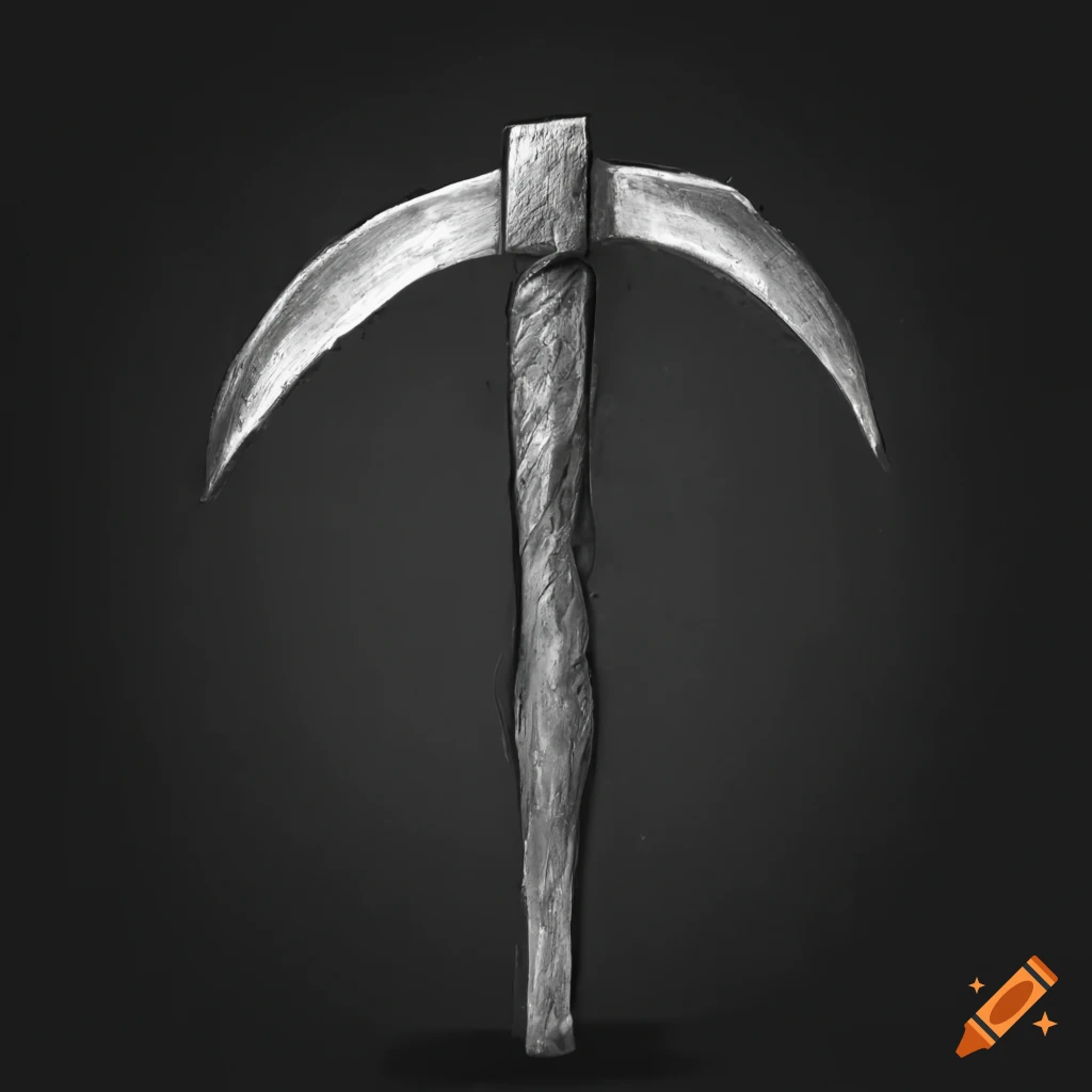 Iron pickaxe for mining on Craiyon