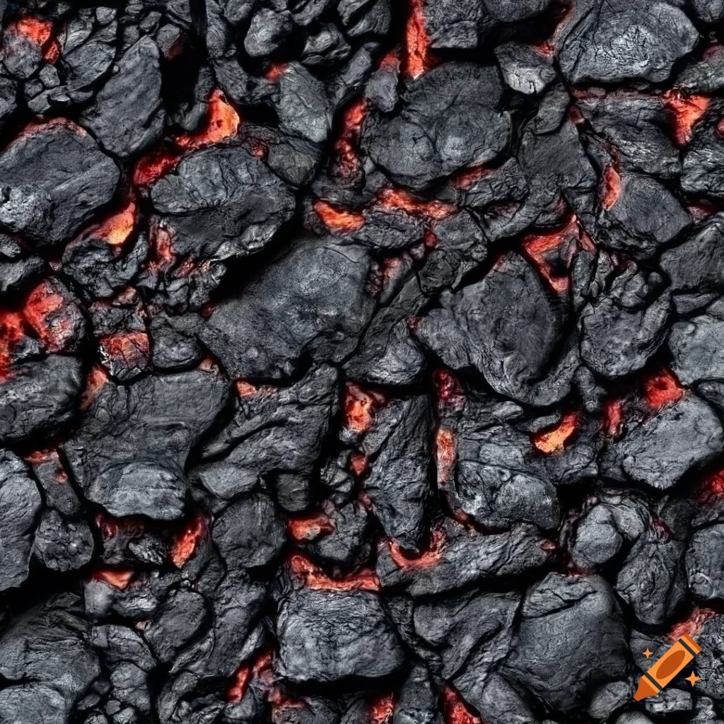 Lava texture with small coal pieces on Craiyon