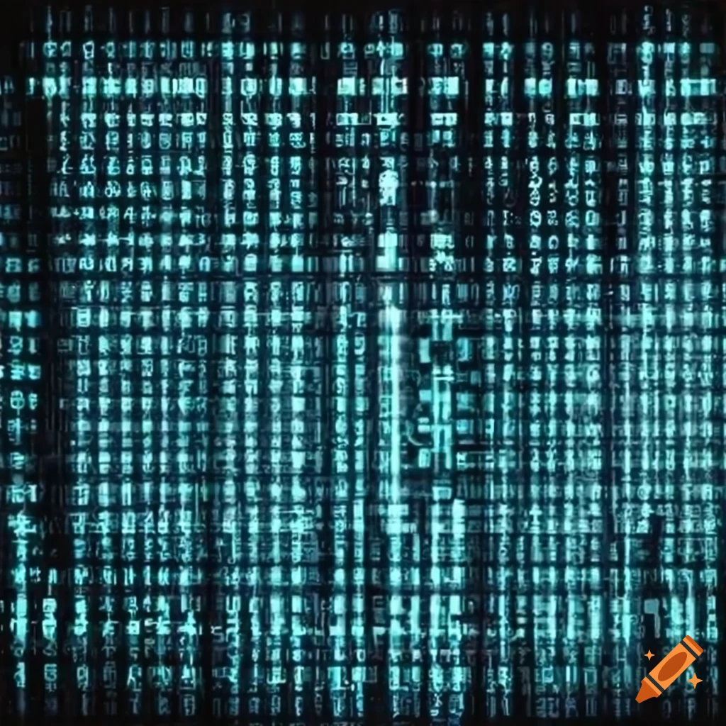 Dark code on a computer screen on Craiyon