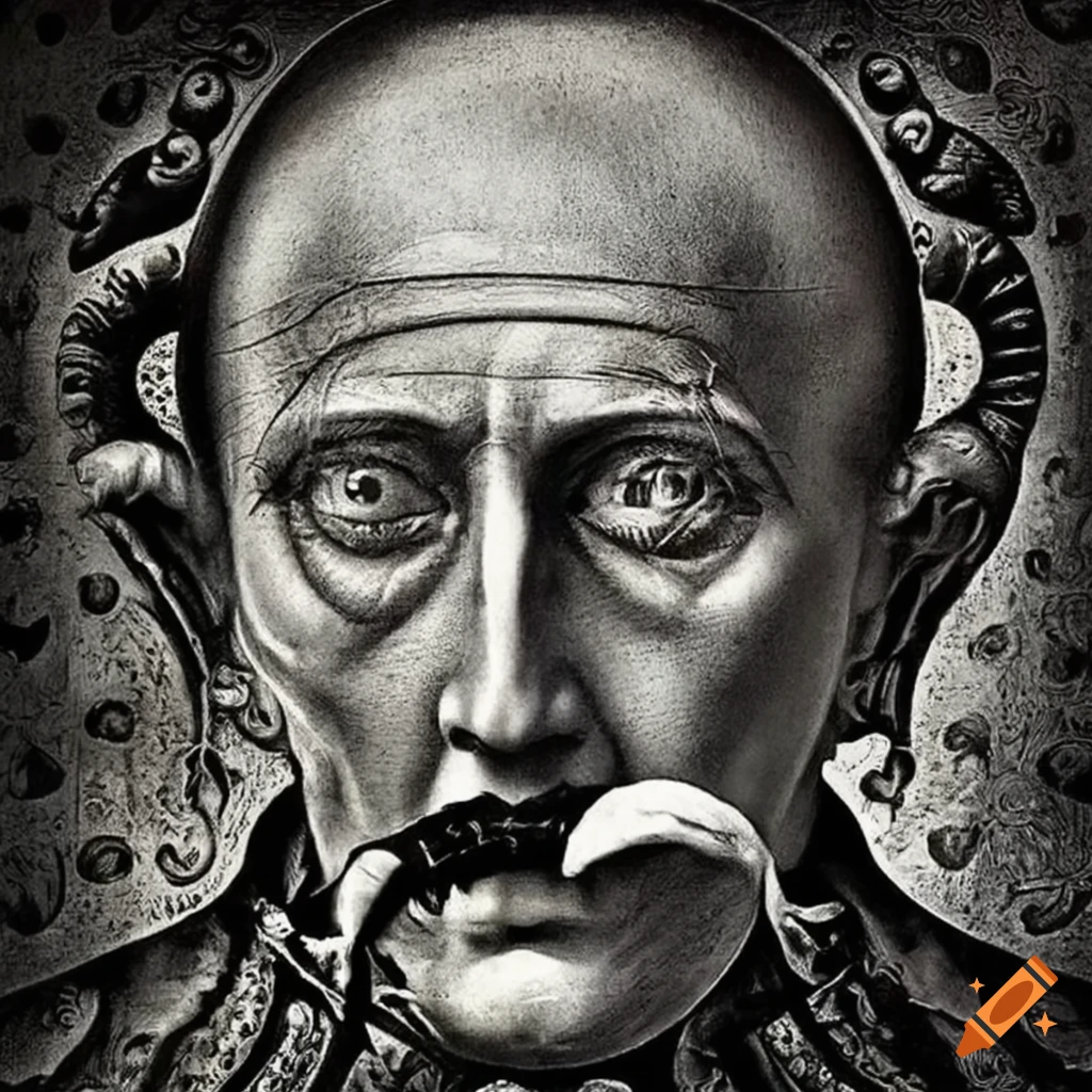 Surrealist gothic art masterpiece with various symbolic references on ...