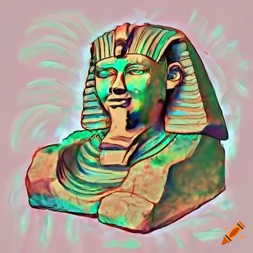 Jade sphinx with fireworks in the background on Craiyon