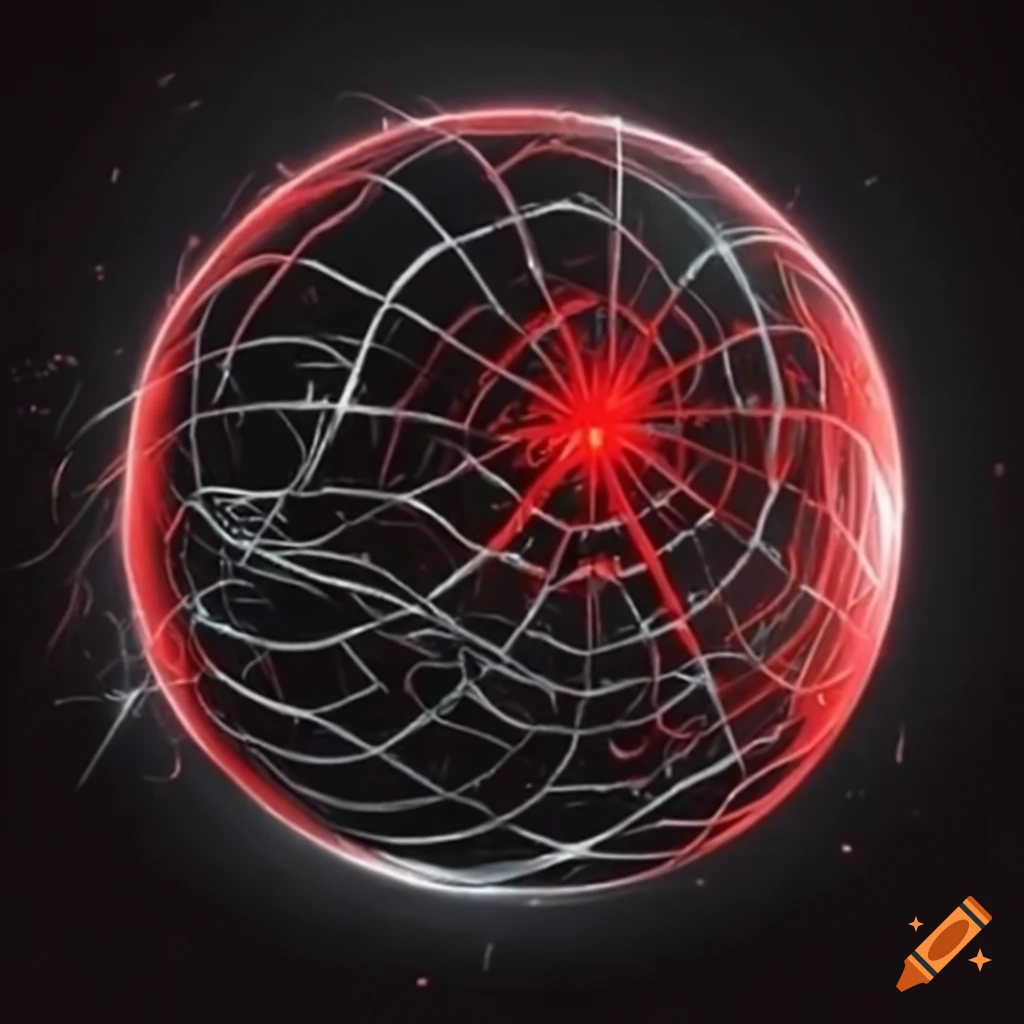 Giant metal spider with red lasers and black metal on Craiyon