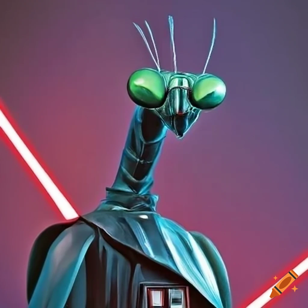 Darth vader as a praying mantis on Craiyon