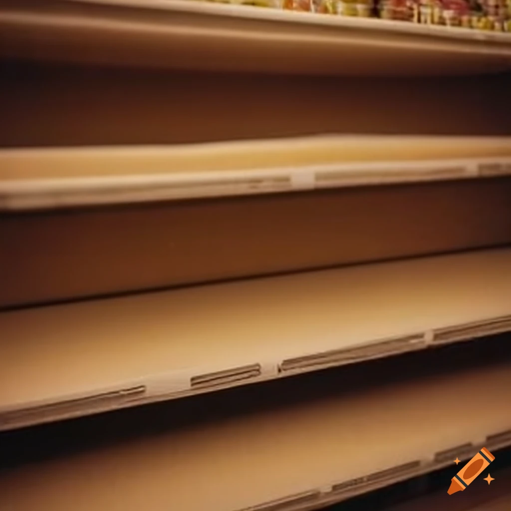 Empty supermarket shelf on Craiyon
