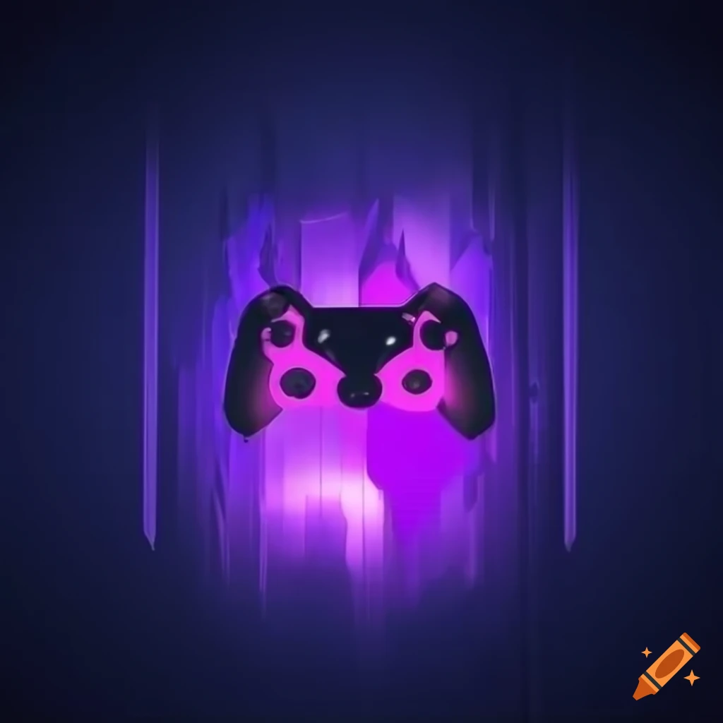 Sleek gamer profile theme in violet, black, and blue colors on Craiyon