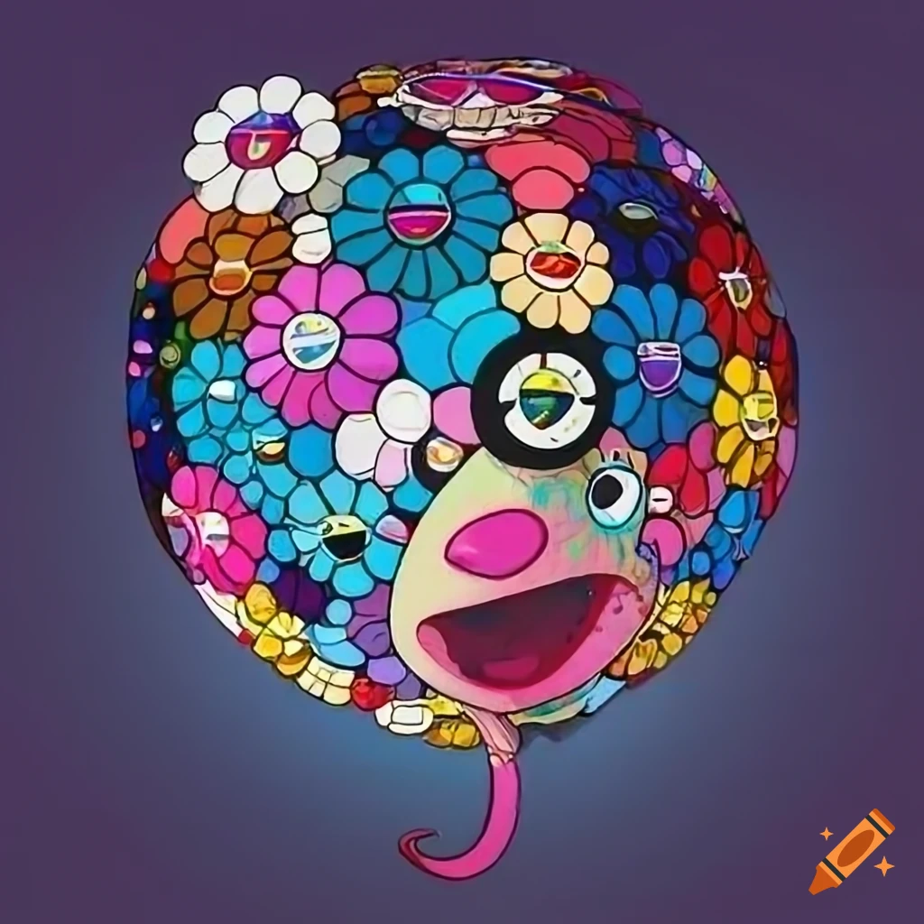 Stingray artwork inspired by Takashi Murakami on Craiyon