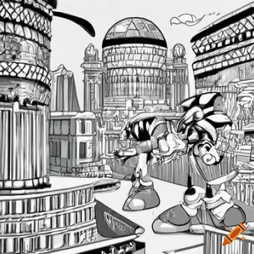 Sonic the Hedgehog characters in an ancient Egyptian city with silver ...