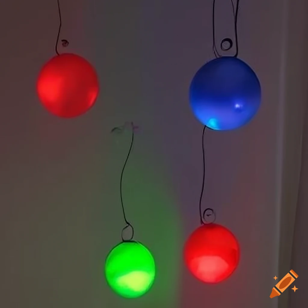 Colorful round orb light floating on Craiyon