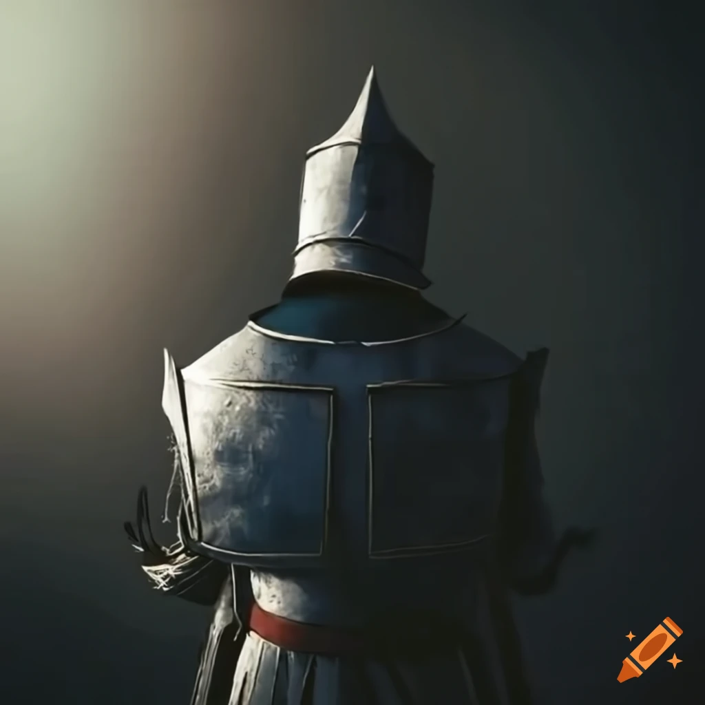 Knight seen from behind on Craiyon