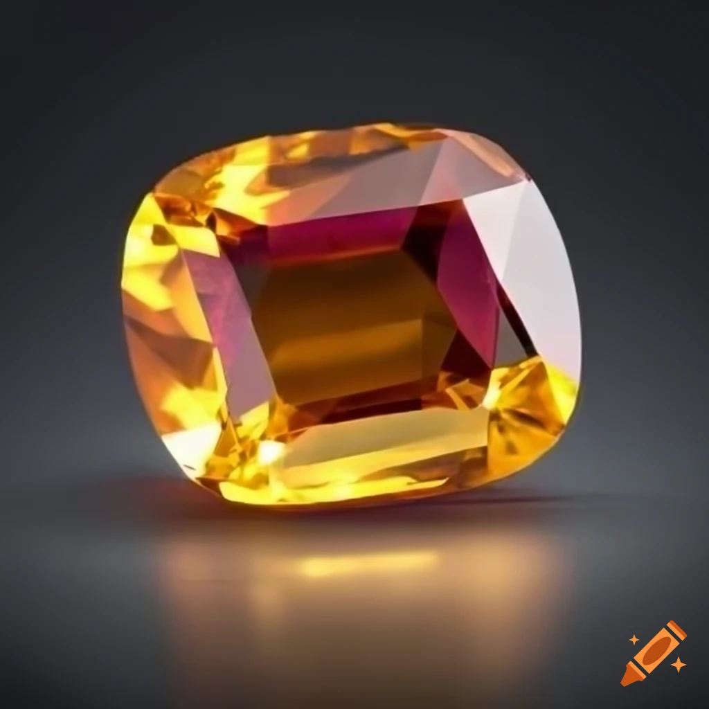 Raw yellow ruby with lightning surrounding it on Craiyon