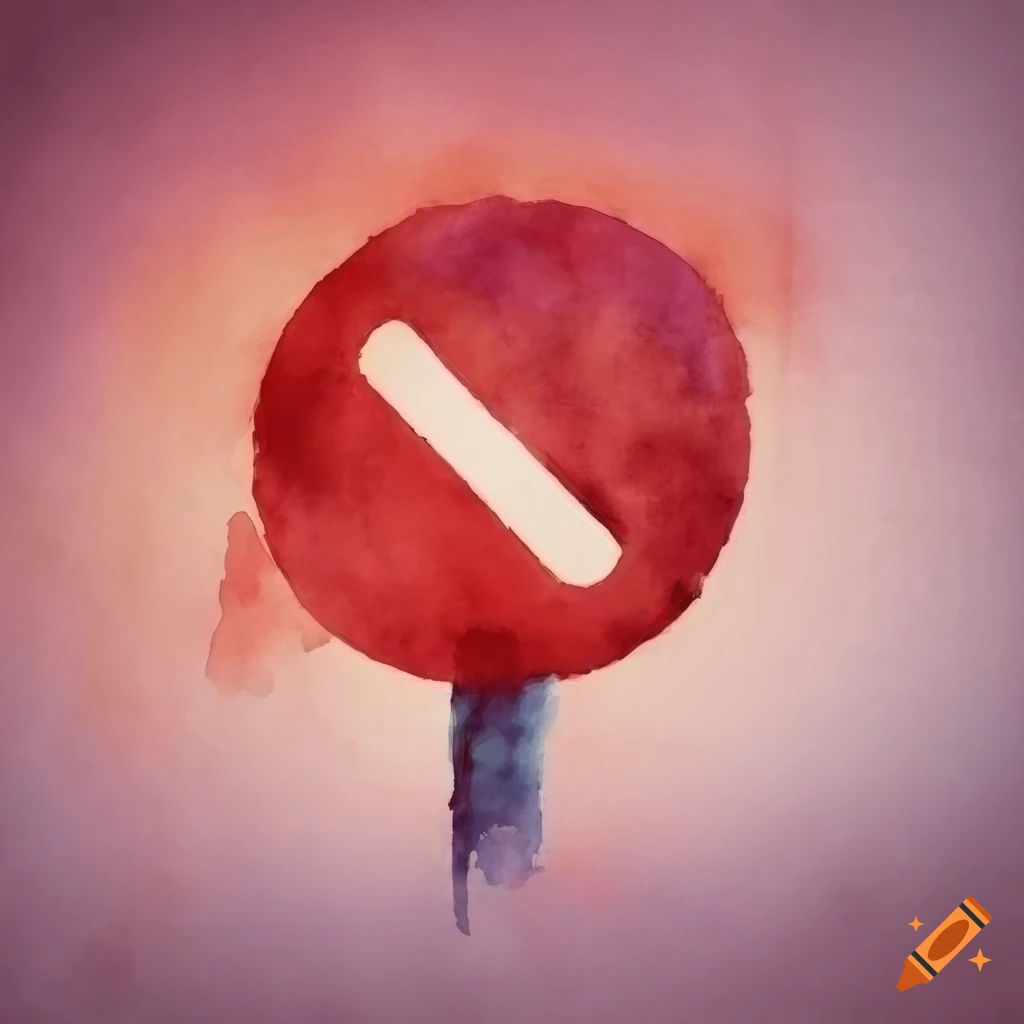 Watercolor abstract red stop sign on Craiyon