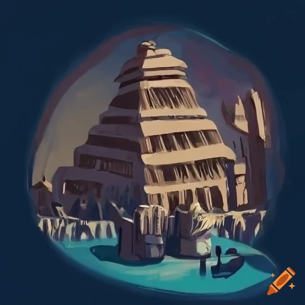 Anthro animals exploring a futuristic ancient Egyptian city with metal ...